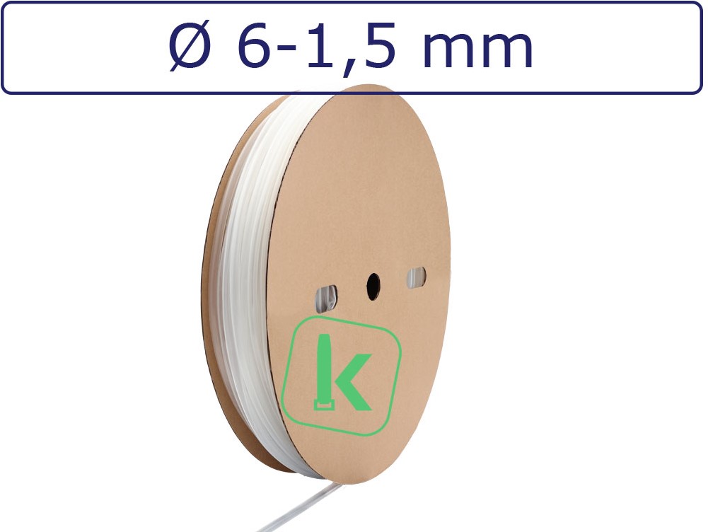 Krimpkous PTFE Teflon® Chemisch bestendig 6-1,5 mm Transparant ...