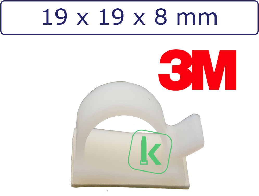 3M Zelfklevende kabelclips/kabelklemmen 19 x 19 x 8 mm Wit naturel (Zak ...