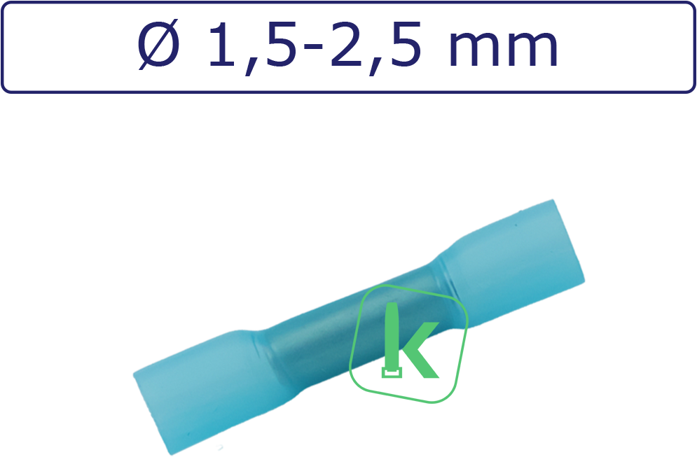 Stootverbinder met Krimpkous met Lijm 1,5-2,5 Blauw (Zak 100 stuks ...